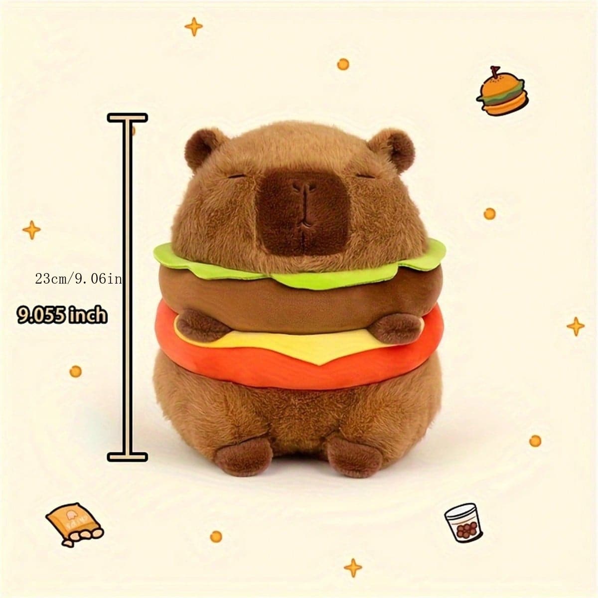 A Hamburger Flavored Capybara Plush Toy: The Best Gift - Capybara Plush ...