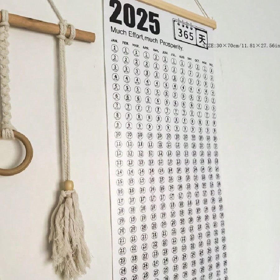2025 Wall Calendar Self-Discipline Schedule Planner Sheet Wooden Wall ...