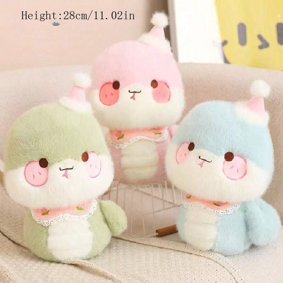 Cute Pet Snake Plush Doll Bread Head Snake Doll Stuffed Animal Soft ...