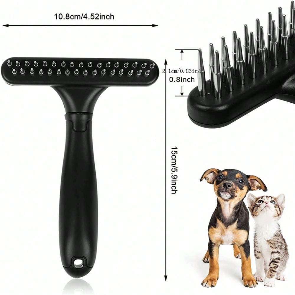 Pet Grooming Rake - Double Row Pins Shedding And Dematting Undercoat ...