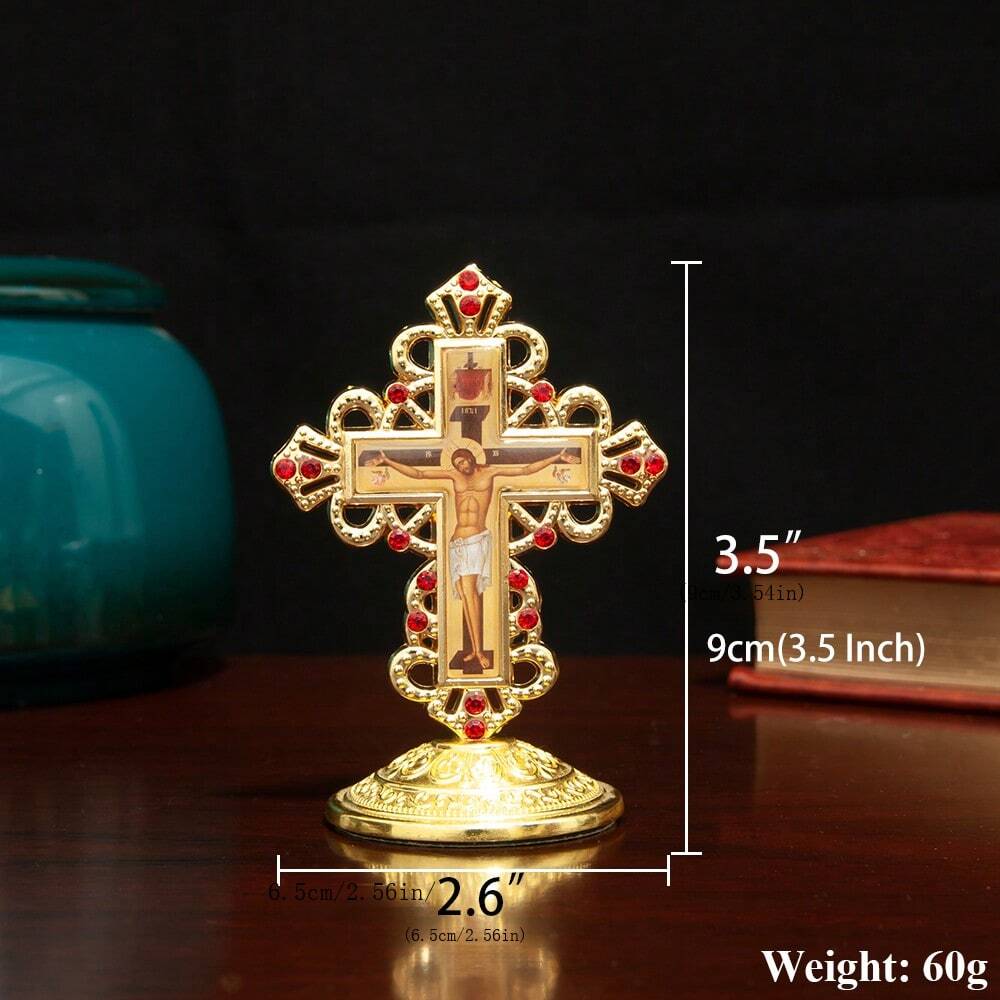 New Supplier Metal Jesus Icon Orthodox Table Cross With Stand For ...