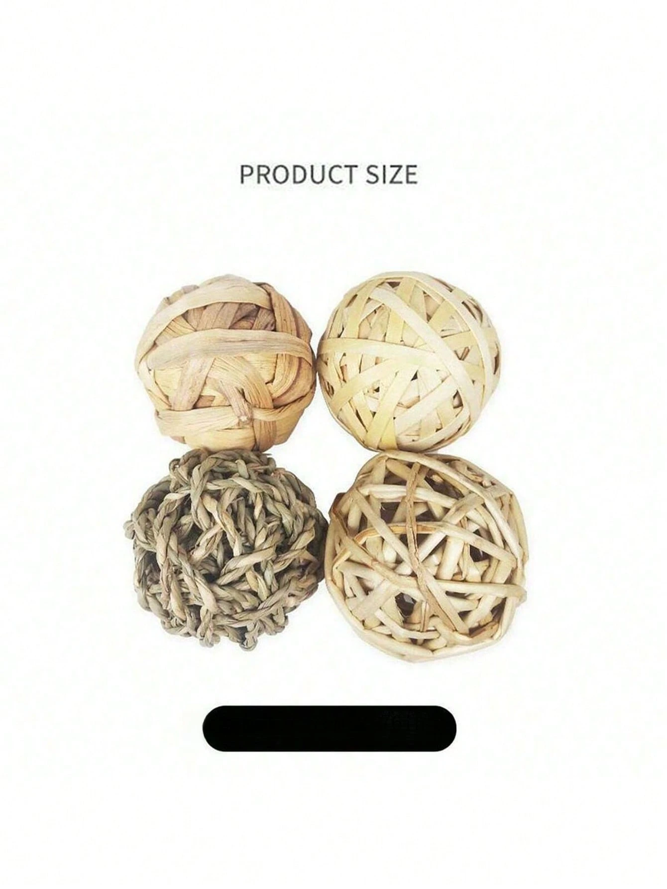 4pcs Rabbit Grass Ball Chew Toys, Woven Balls For Rabbits & Guinea Pigs ...