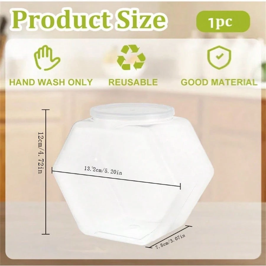 Hexagonal Plastic Jar Clear Candy Jar, Plastic Cookie Jar With Sealed Lid, Plastic Jar With Lid ...