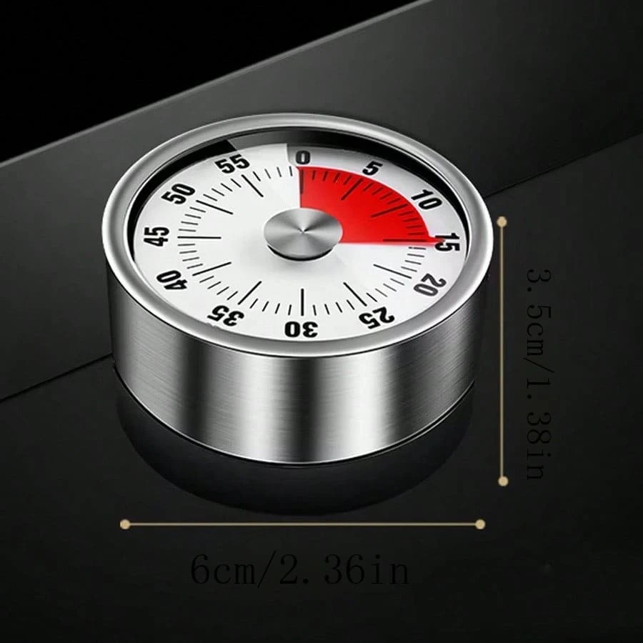 Stainless Steel Mechanical Timer Time Management Reminder Countdown ...