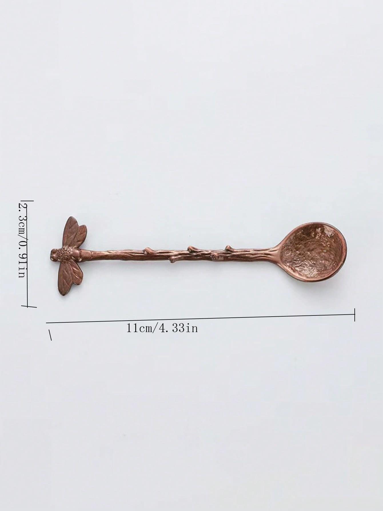 1pc Retro Coffee Spoon, Hammer Textured Craftsmanship, Bee Shaped Round ...