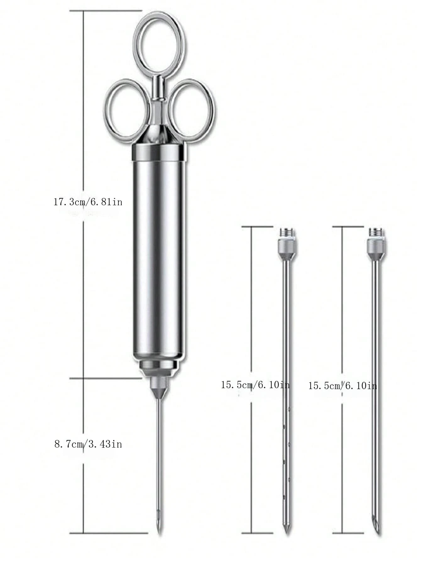 Meat Syringe With 3 Stainless Steel Needles, Kitchen Utensils For Meat ...
