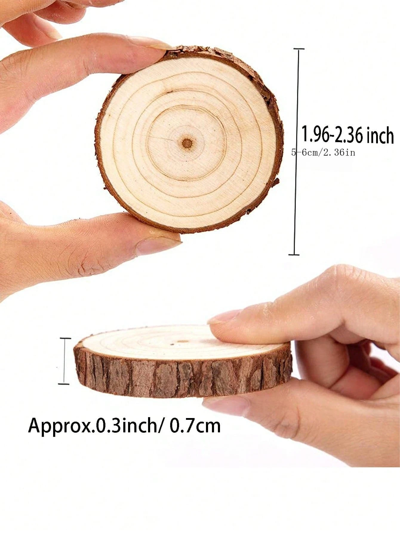 10pcs Round Wooden Slices, Diameter 1.95in-2.35in, Pine Wood Slices ...