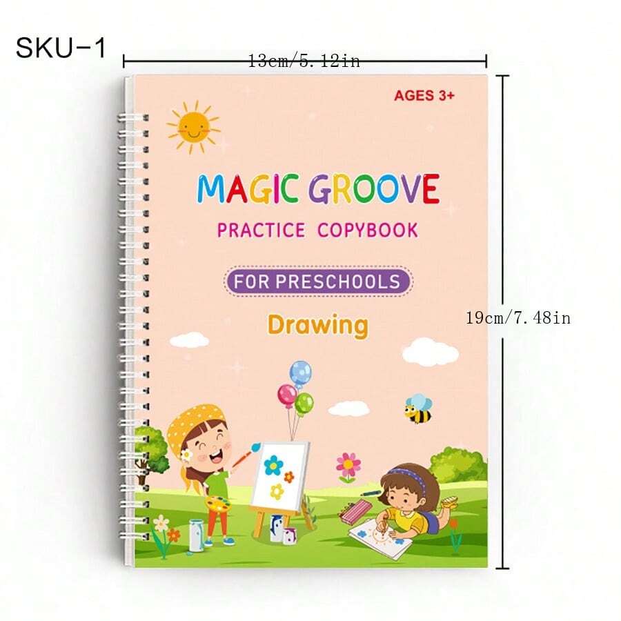 1 Set Reusable Children English Groove Calligraphy Practice Copybook ...