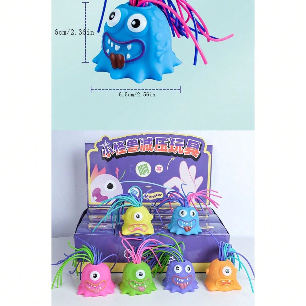 1pc Plush Scream Monster Hair-Pulling Toy, Random Color, Stress Relief ...
