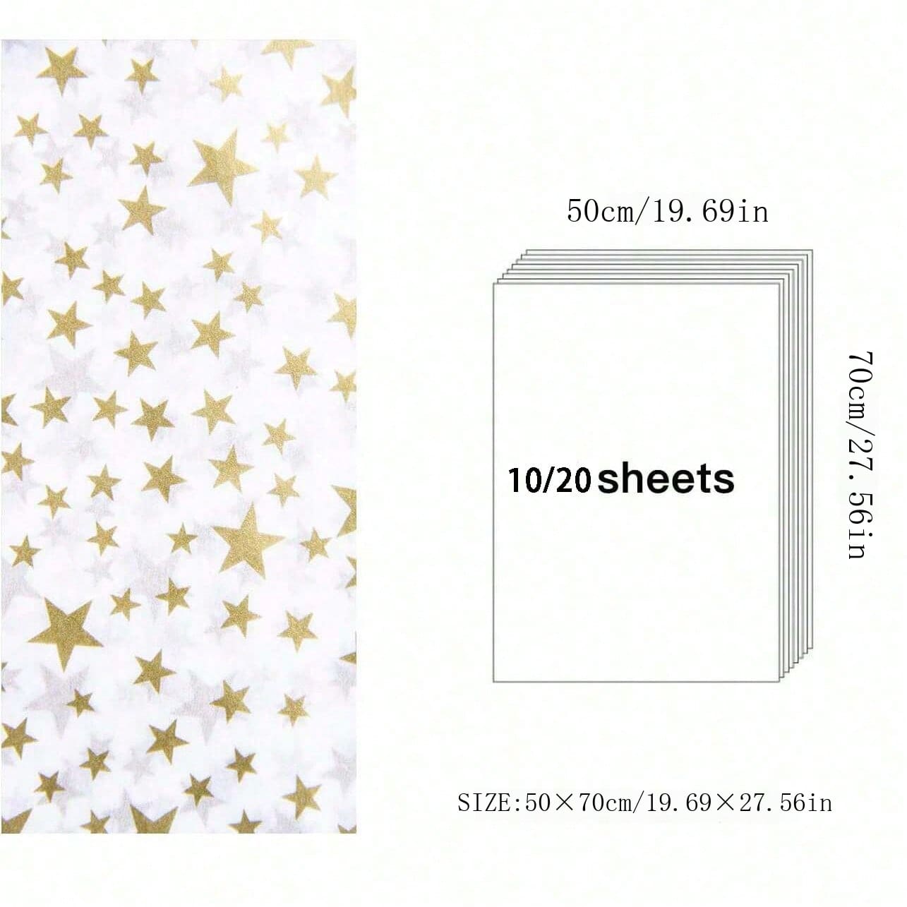 10/20 Sheets Gold Star Tissue Paper,Star Tissue Paper For Gift Bags ...