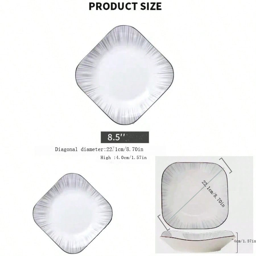 Gradient Gray Square Plate, Modern Stylish Viral Elegant High-End ...