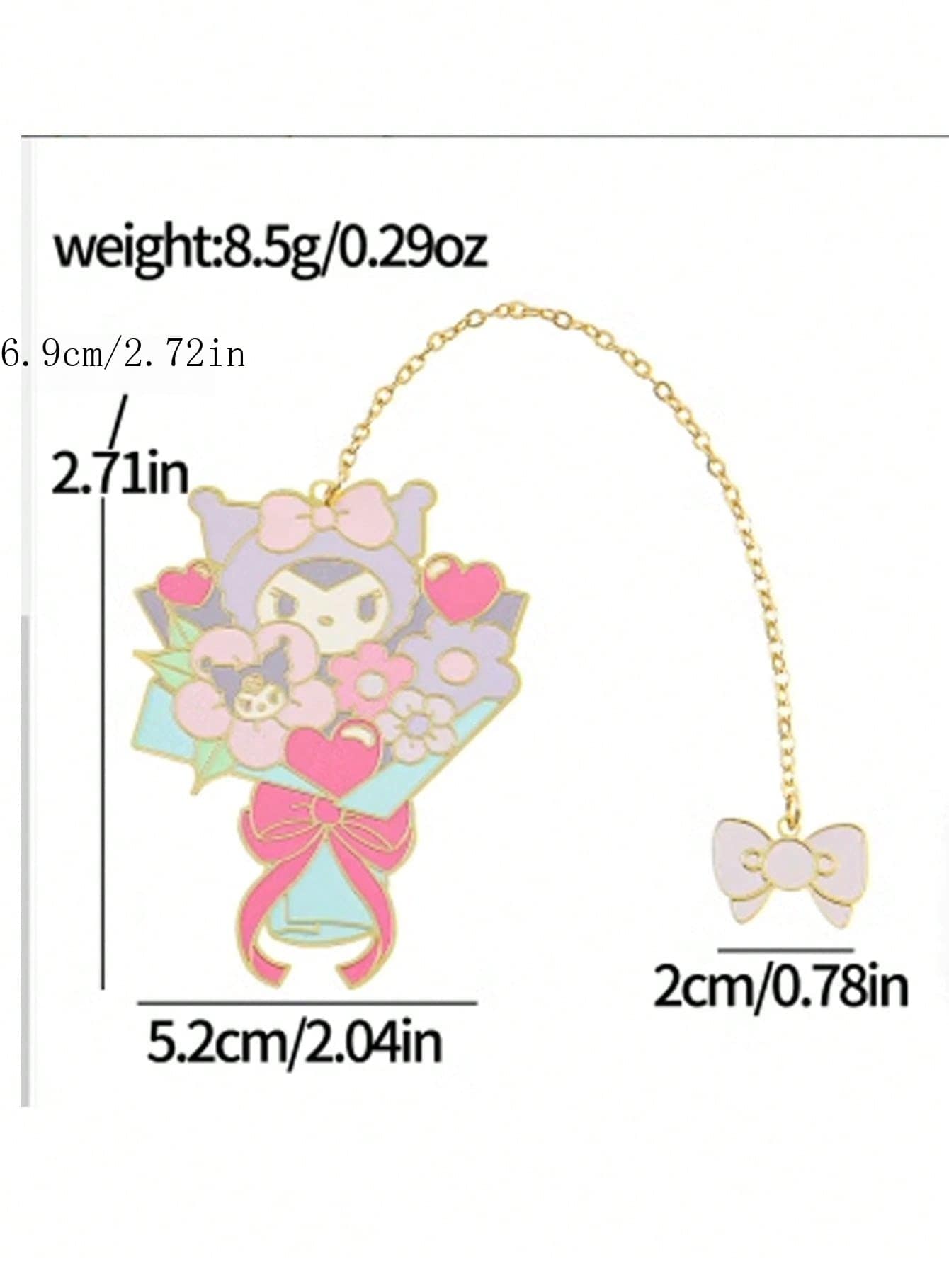 Sanrio Creative Kuromi Flower Bouquet Metal Anime Bookmark, Delicate ...