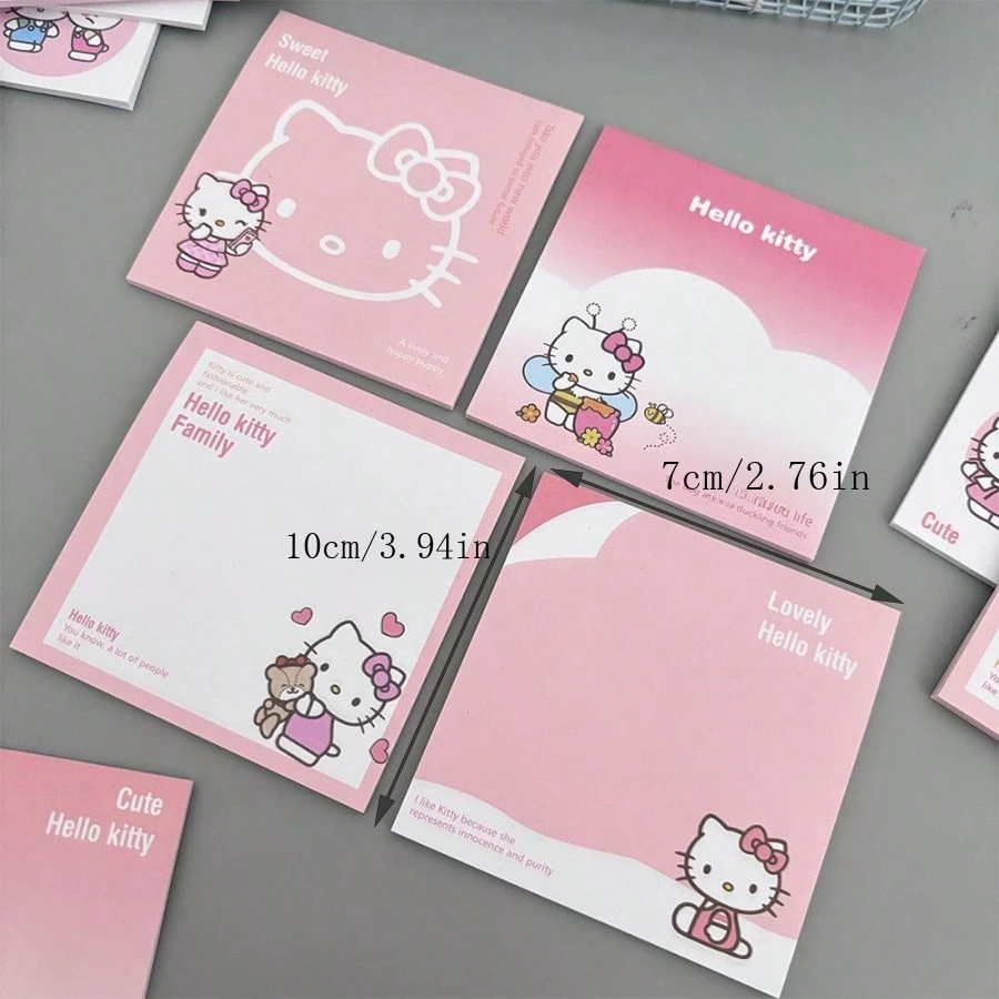 Hello Kitty Cute Cartoon Memo Pad, Sticky Notes, Colorful Scrapbooking ...