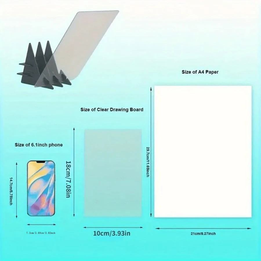 1pc PVC Optical Drawing Board Kit - Tracing Reflective Sketching Tool ...