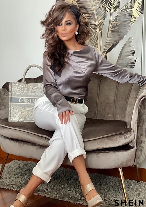 MOTF PREMIUM 100% SILK DRAPED TOP | SHEIN USA