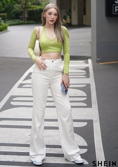 SHEIN High Waist Palazzo Jeans | SHEIN UK