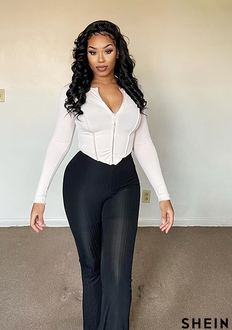 Solid Ruched Stacked Skinny Jeans | SHEIN UK