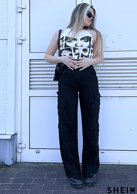 SHEIN ICON 90s Figure Graphic Crop Tank Top | SHEIN