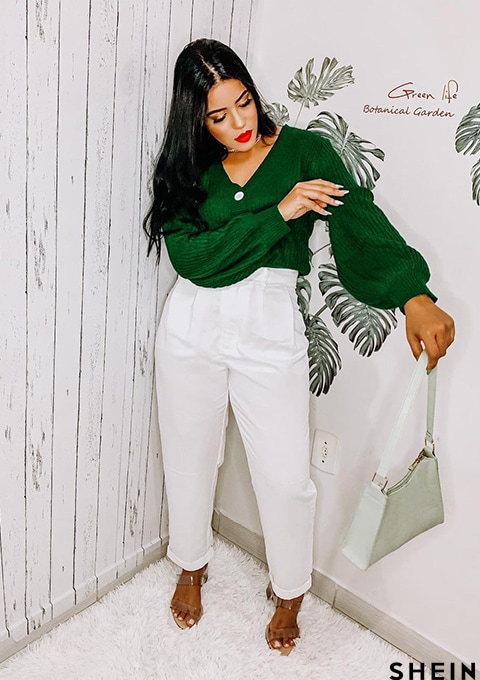 SHEIN EZwear カーディガン ビショップスリーブ ボタンアップ | SHEIN JAPAN