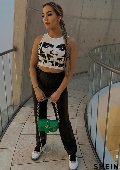 SHEIN ICON 90s Figure Graphic Crop Tank Top | SHEIN