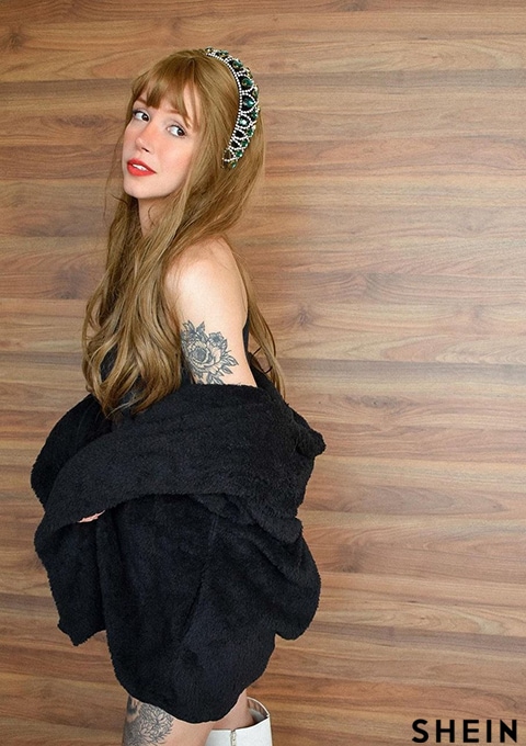 SHEIN LUNE Hooded Open Front Fluffy Teddy Coat | SHEIN UK