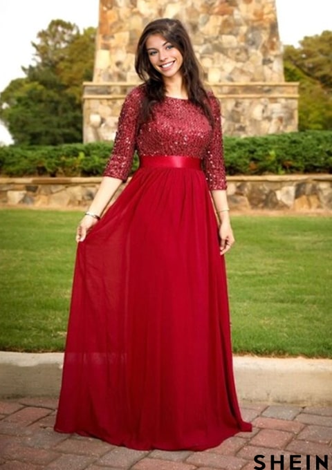 EVER-PRETTY Sequin Detail Formal Dress | SHEIN USA