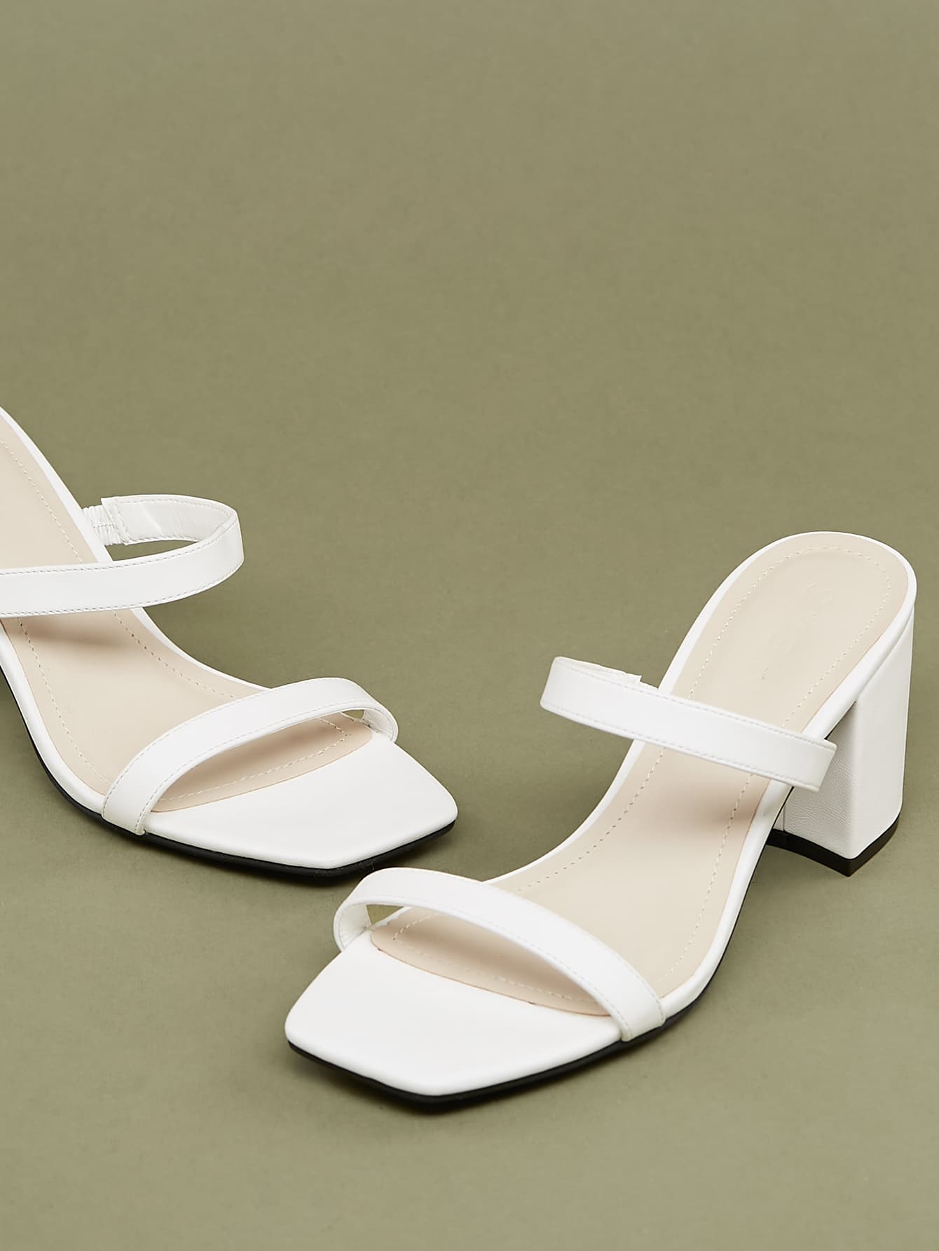 Twin Strap Open Toe Block Heel Sandals | SHEIN USA