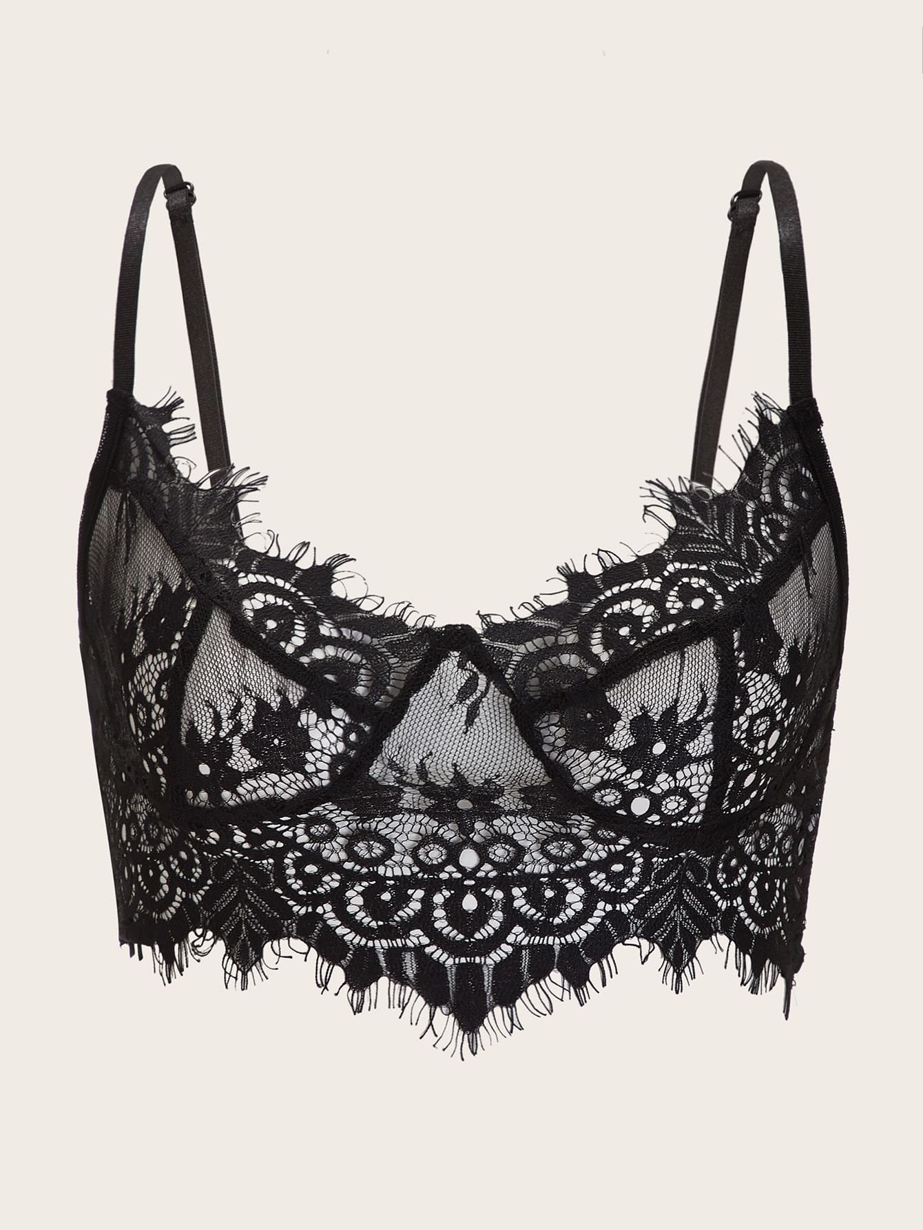 Eyelash Lace Cami Crop Top