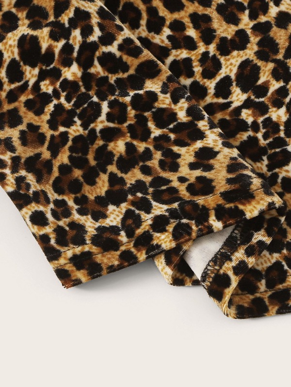 SHEIN Privé Leopard Print Velvet Cropped Cami Top | SHEIN USA