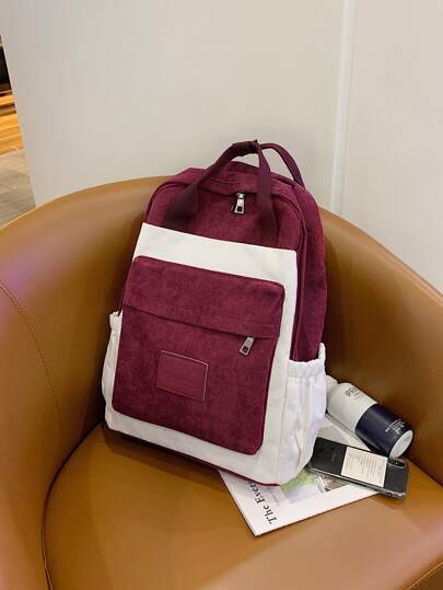 Search stripped detail pocket front backpack | ROMWE