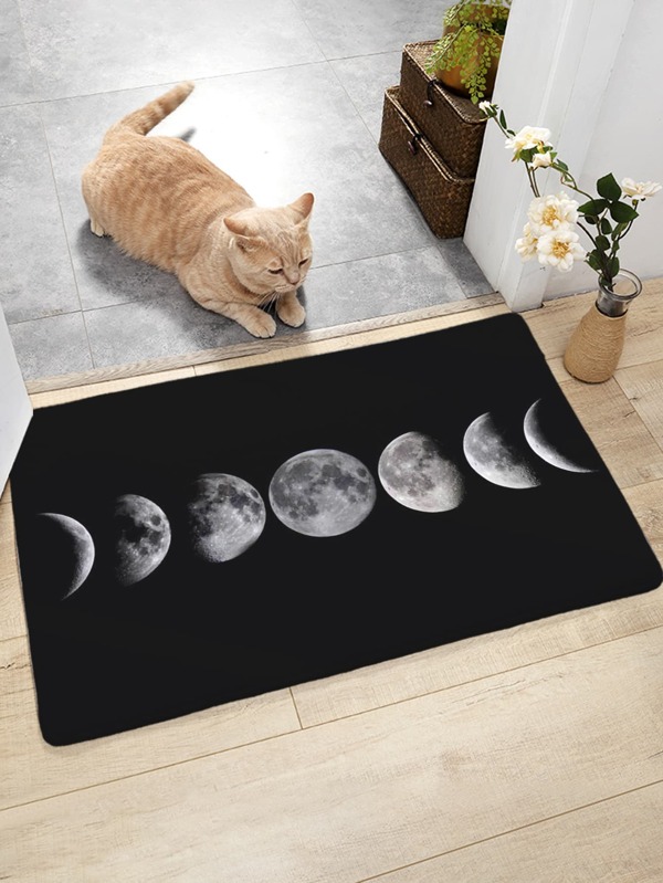 Moon Print Floor Mat | SHEIN UK
