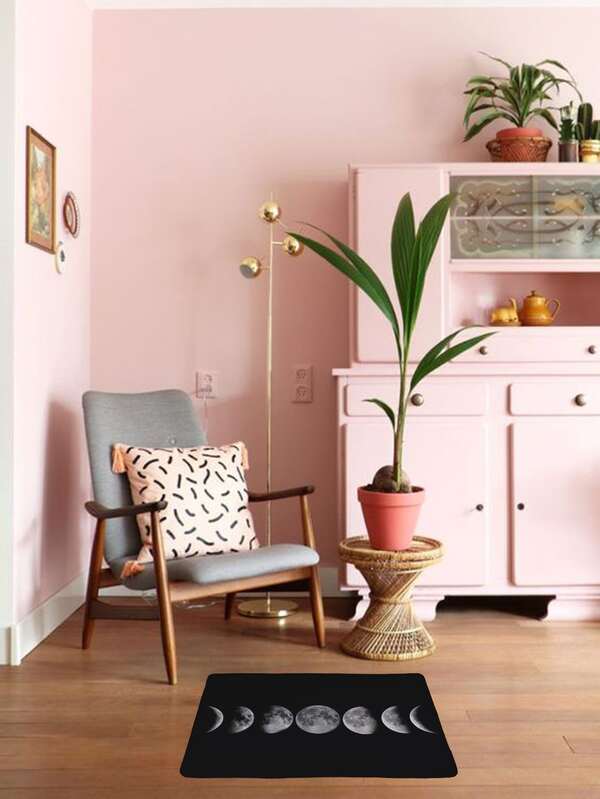 Moon Print Floor Mat | SHEIN UK