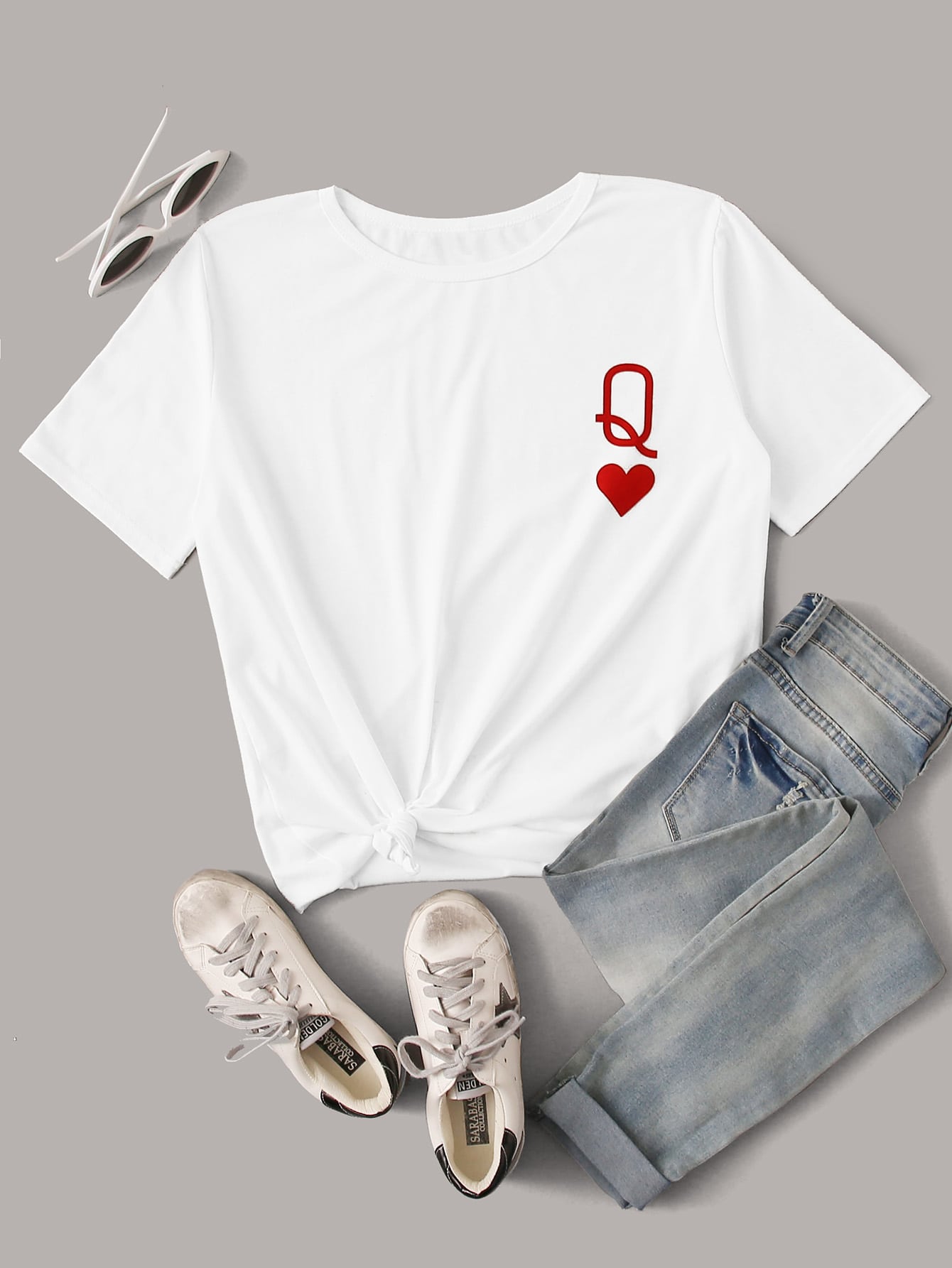 Katy Perry's Picks Queen of Hearts Symbol Graphic Tee | SHEIN USA