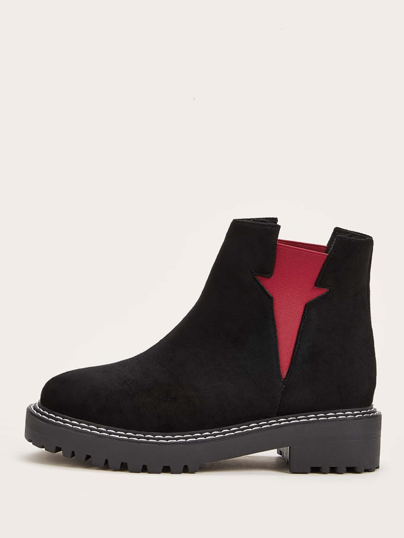 Our Two Tone Stitch Detail Chelsea Boots is such a vibe - ROMWE