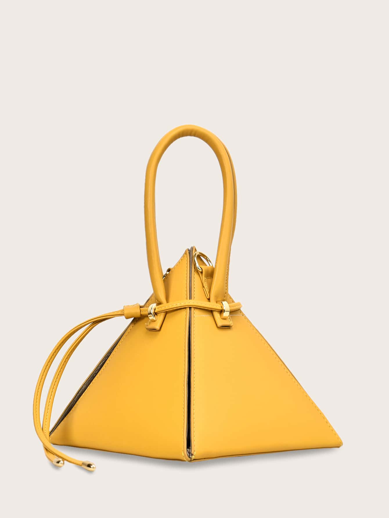 Pyramid Satchel Bag With Drawstring