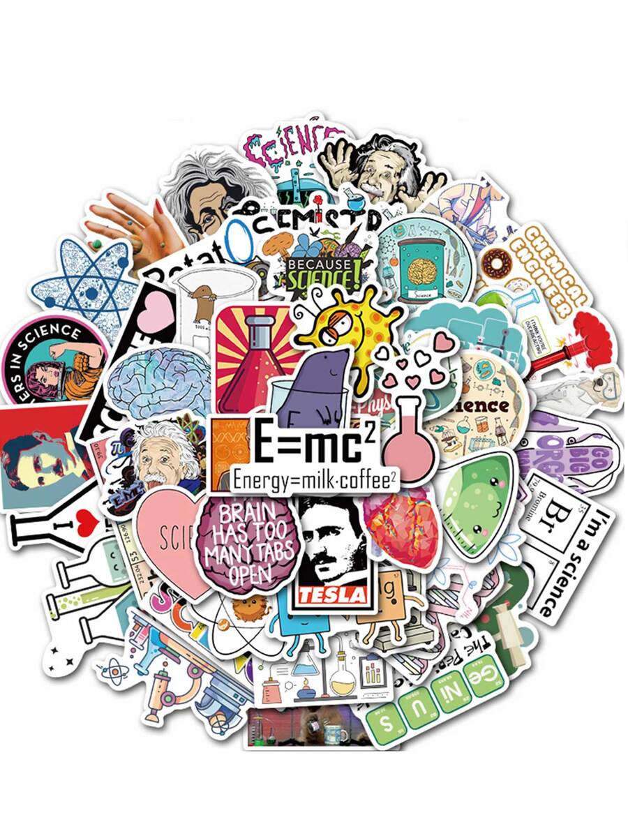 50pcs Science Laboratory Graffiti Sticker | SHEIN EUR
