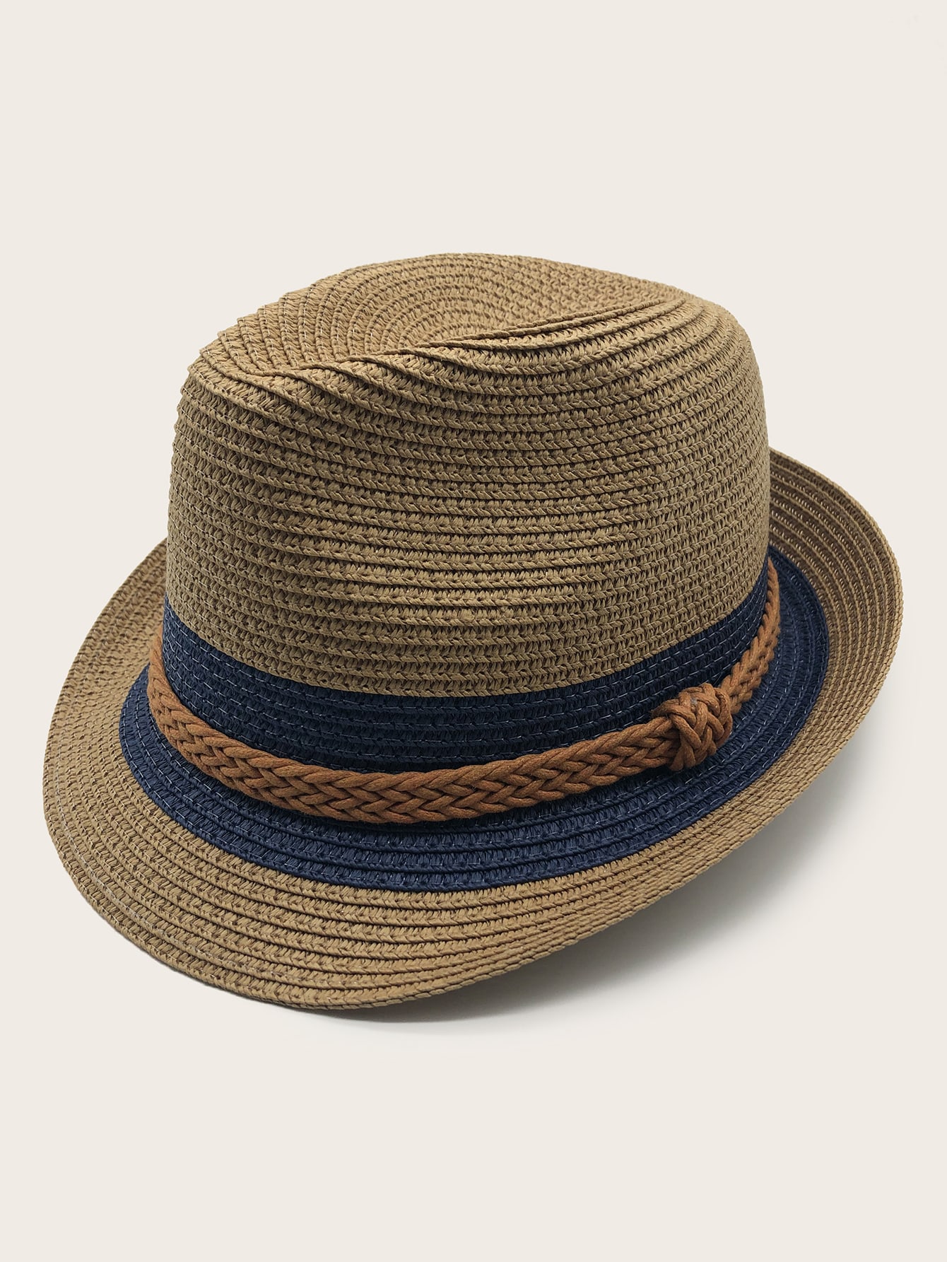Men Belt Decor Straw Hat