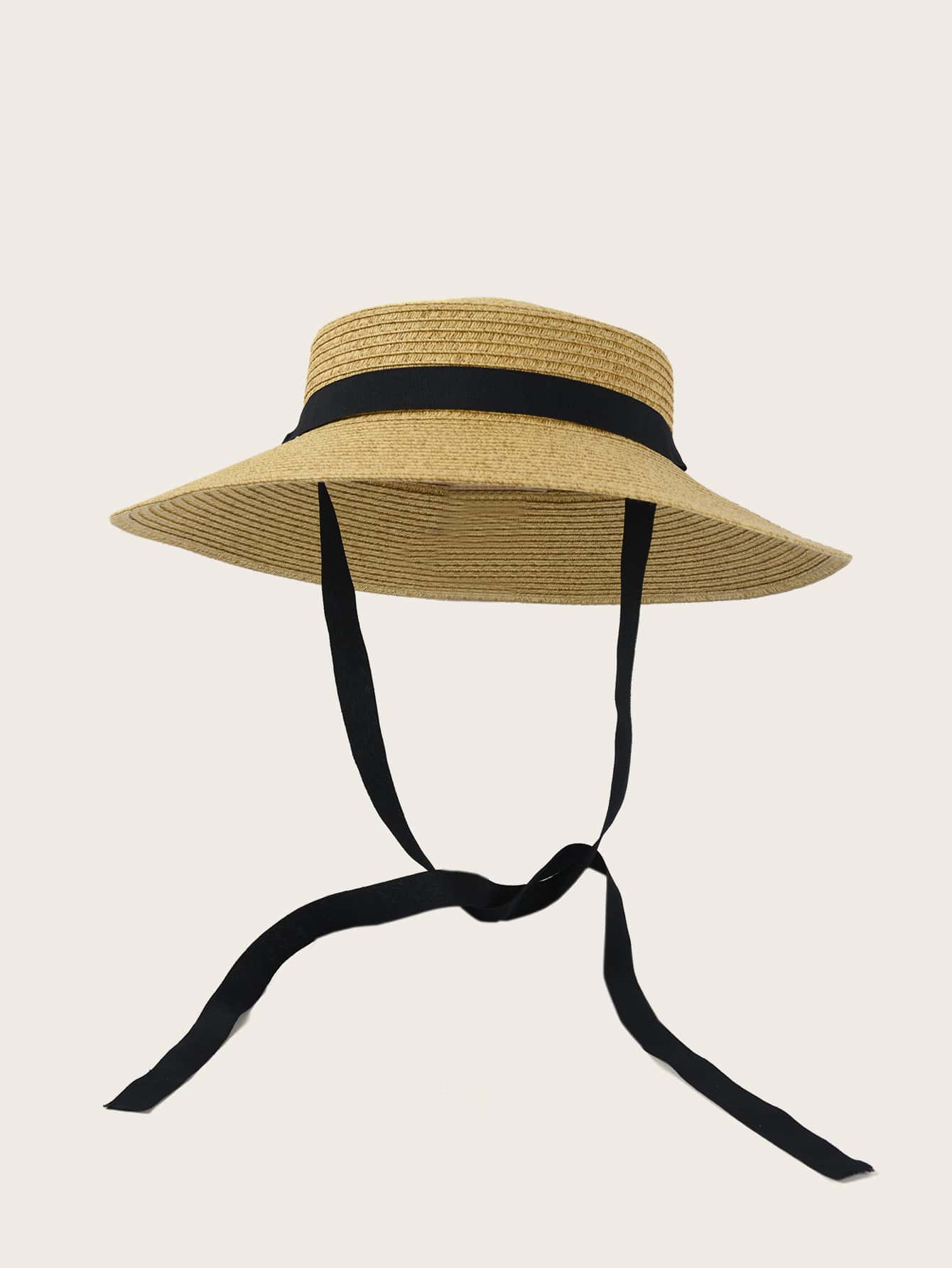 Ribbon Decor Straw Hat