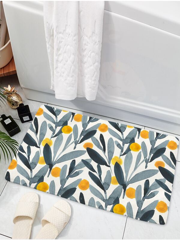 Leaf Print Floor Mat | SHEIN UK