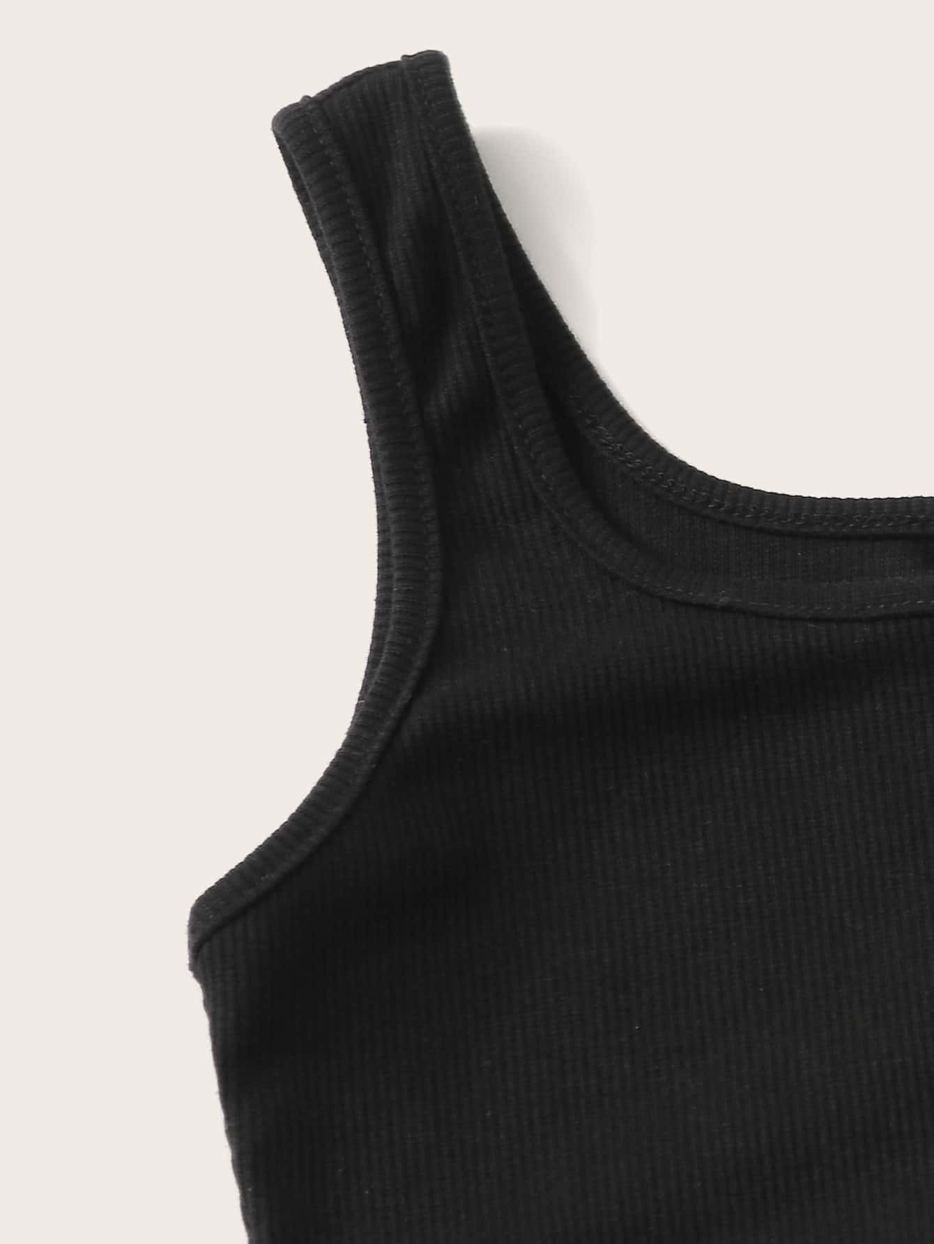 SHEIN Girls O-ring Zip Front Tank Top and Boxy Pleated Skirt Set for ...