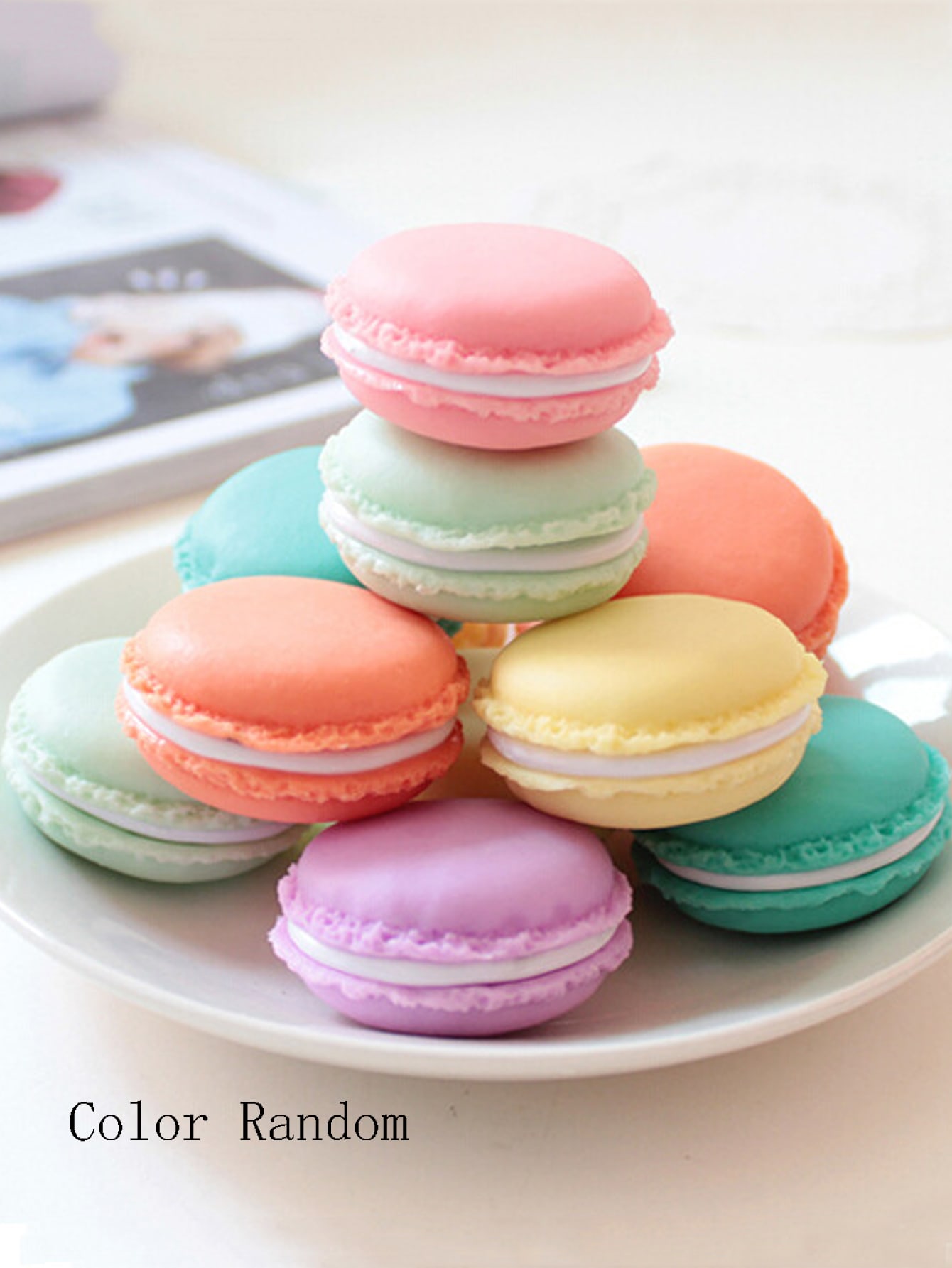 1 Stück Zufällige Farbe Macaron förmige Aufbewahrungsbox für Juwelen