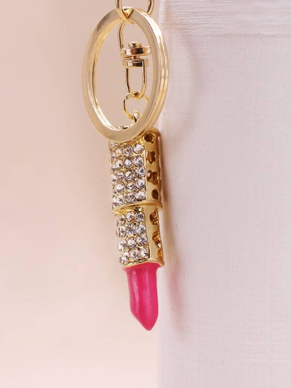 Rhinestone Decor Lipstick Design Keychain | SHEIN USA