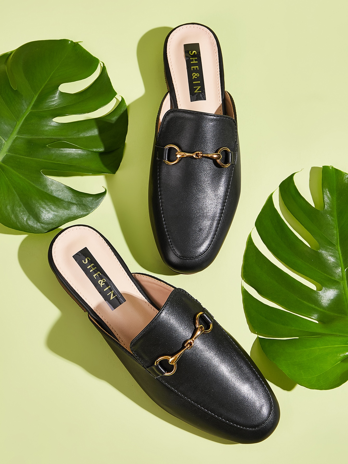Metal Decor Loafer Mules
