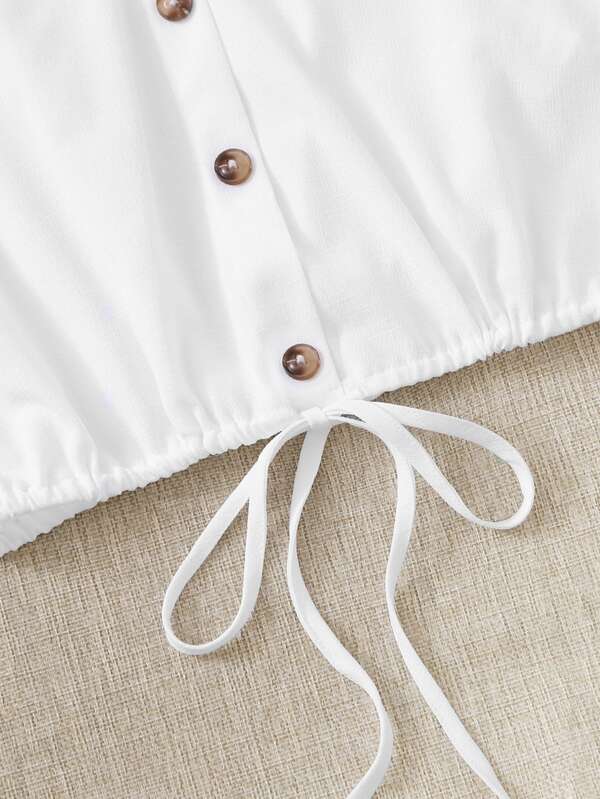 SHEIN Drawstring Hem Buttoned Cami Top | SHEIN USA