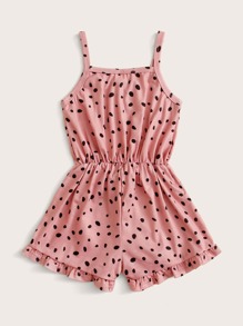 SHEIN Kids SUNSHNE Toddler Girls Allover Print Ruffle Hem Cami Romper ...