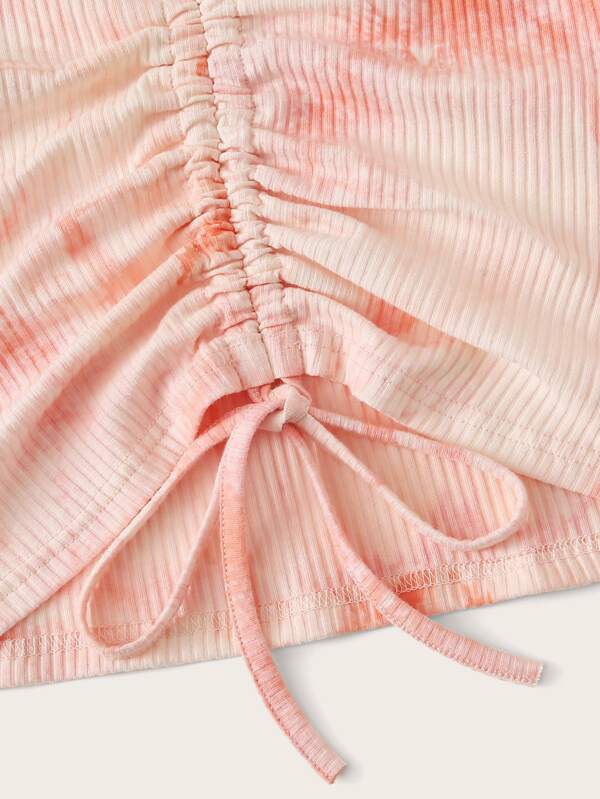 Is That The New Ribbed Tie Dye Drawstring Tee ??| ROMWE