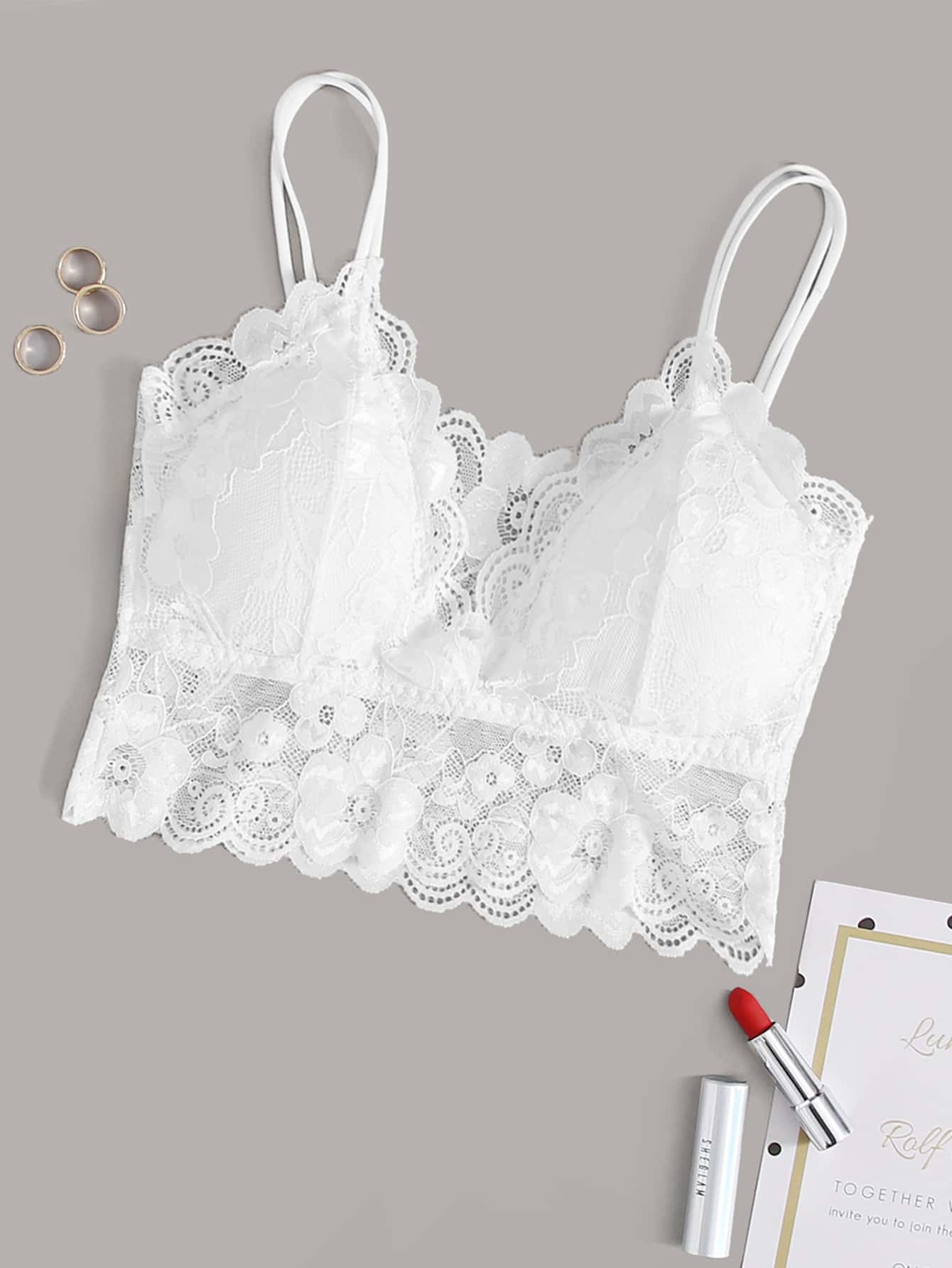 Floral Lace Bralette Lingerie Shein Usa