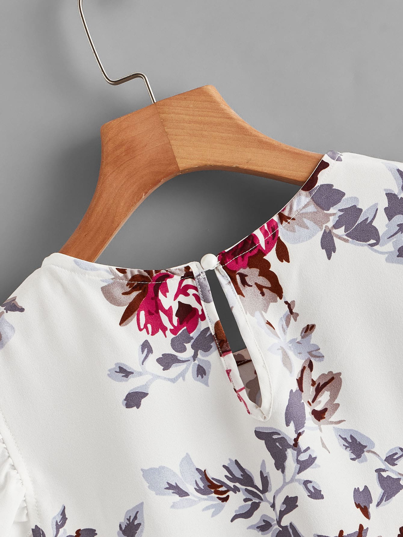 SHEIN Ruffle Trim Floral Print Top | SHEIN USA