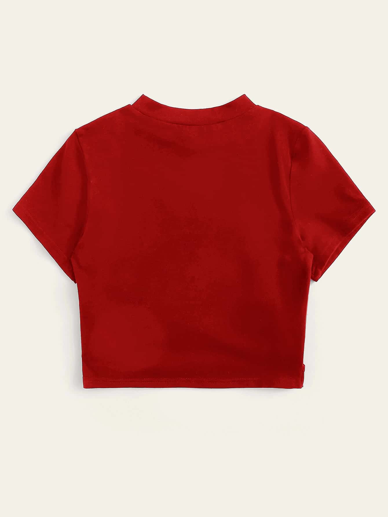 Shein Ezwear Top Cuello Alto Con Estampado Con Abertura Moda De Mujer