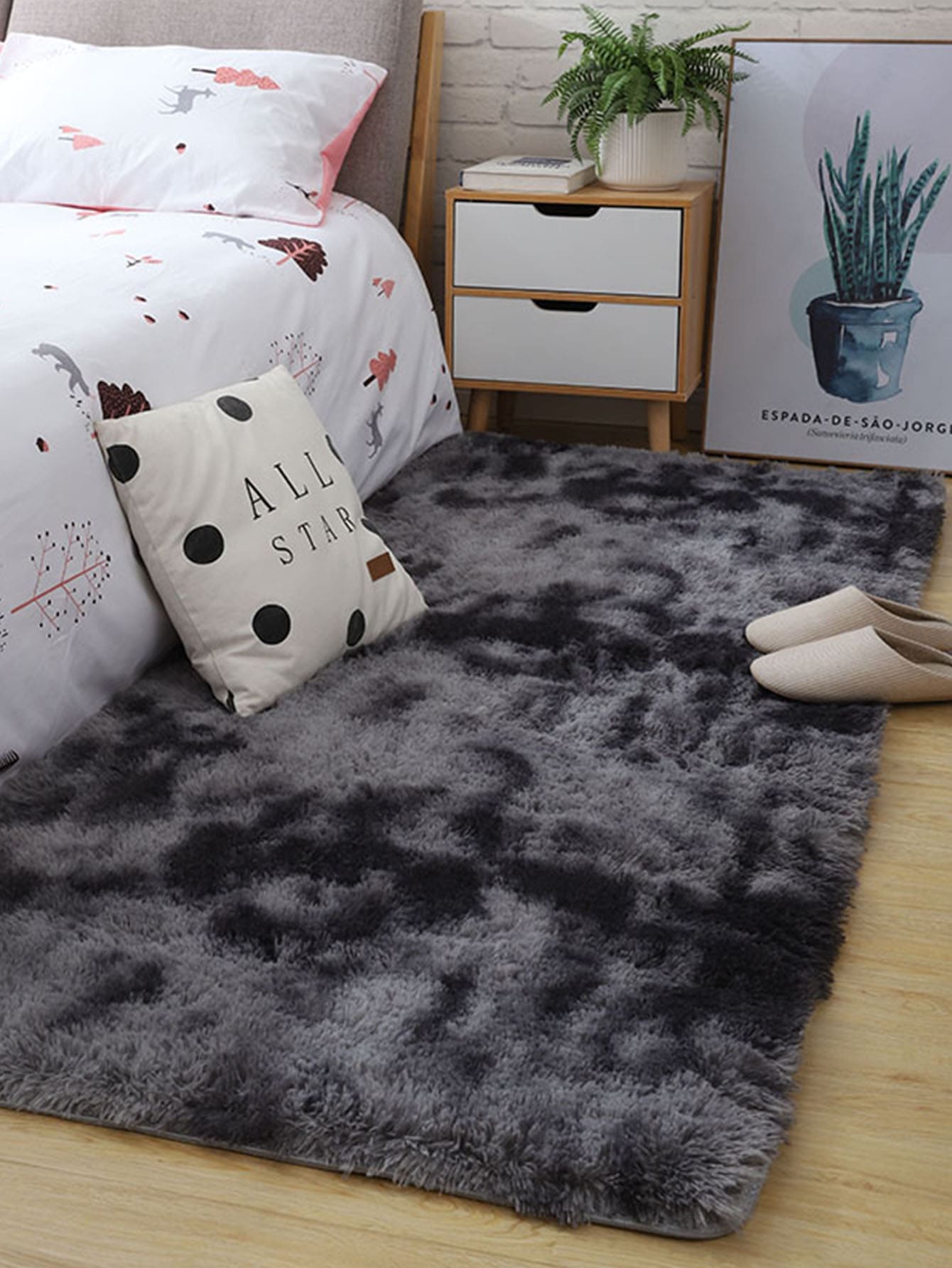Solid Faux Fur Floor Mat